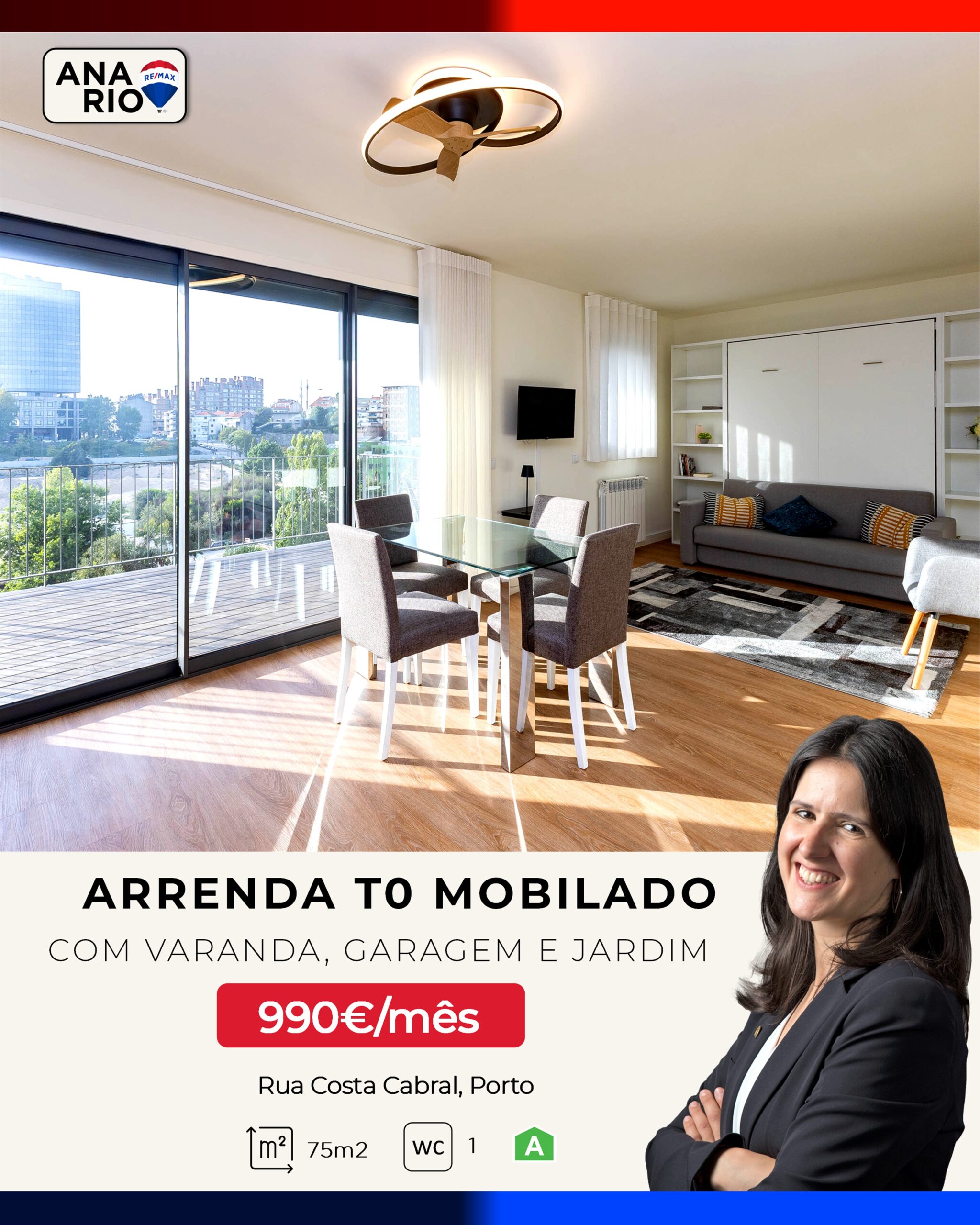 ARRENDA - Apartamento T0 com 75m2 nas Antas - Ana Rio Remax